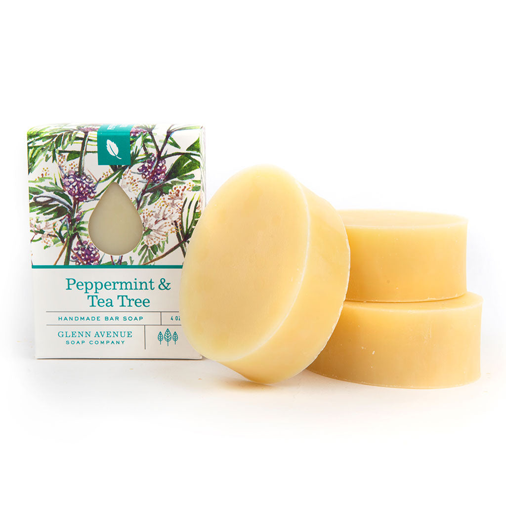 Peppermint & Tea Tree Bar Soap - Natural Ingredients - Glenn Avenue Soap